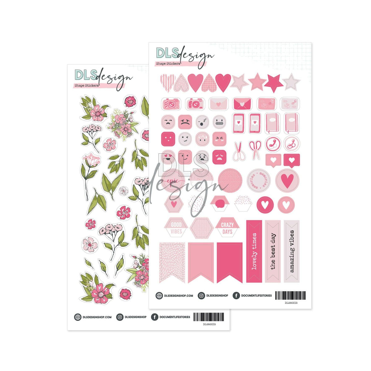 Clear Sticker Set Flowers Pink – DLS Design Wholesale