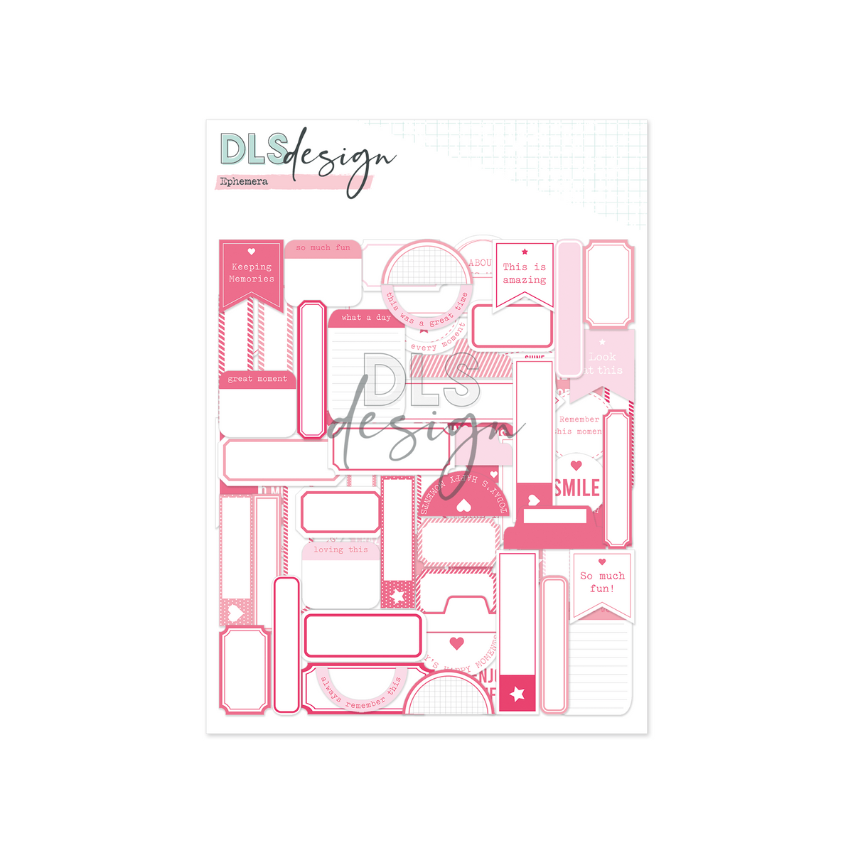 Ephemera Basic Labels Pink – DLS Design Wholesale