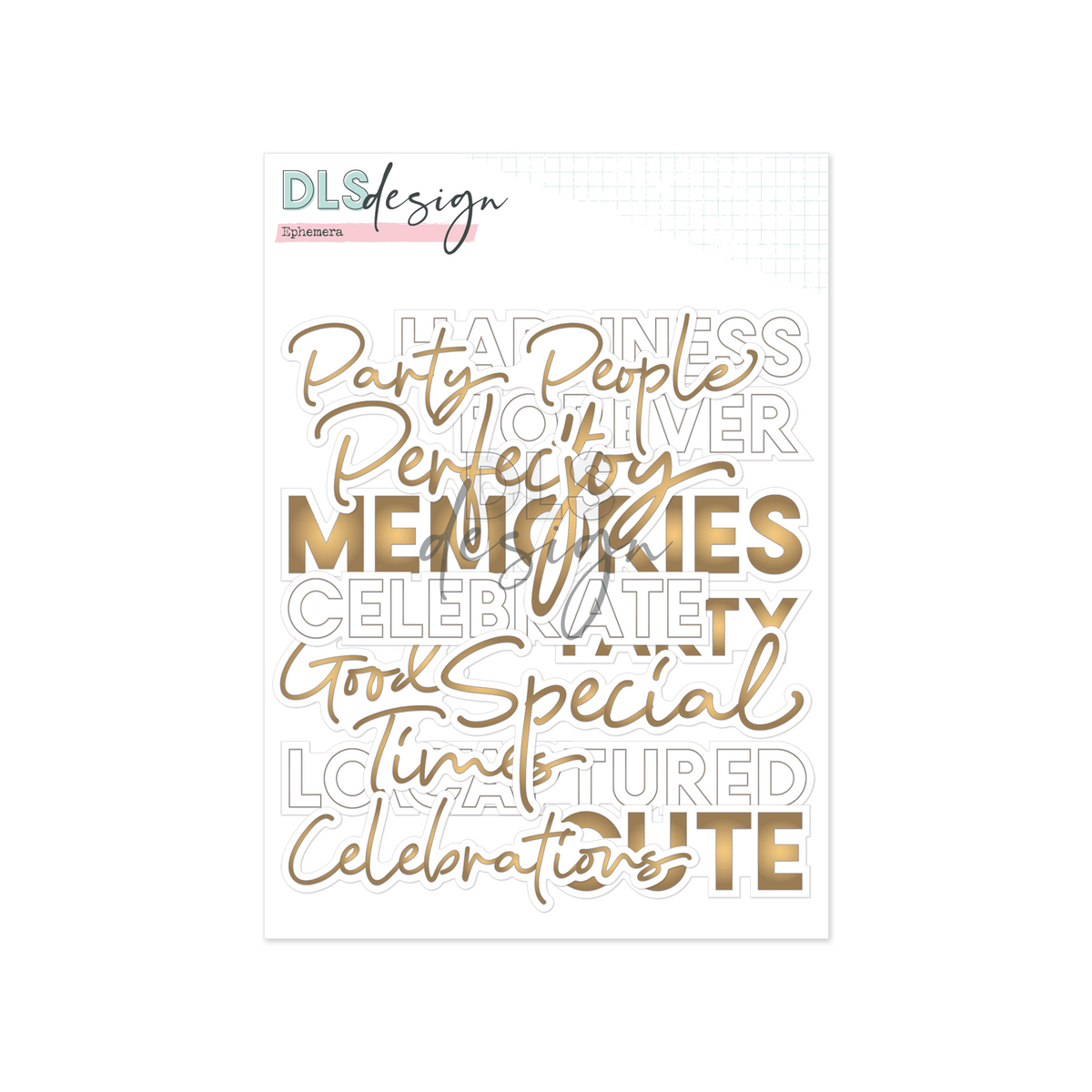 Ephemera Scripted Words Gold Foil – DLS Design Wholesale