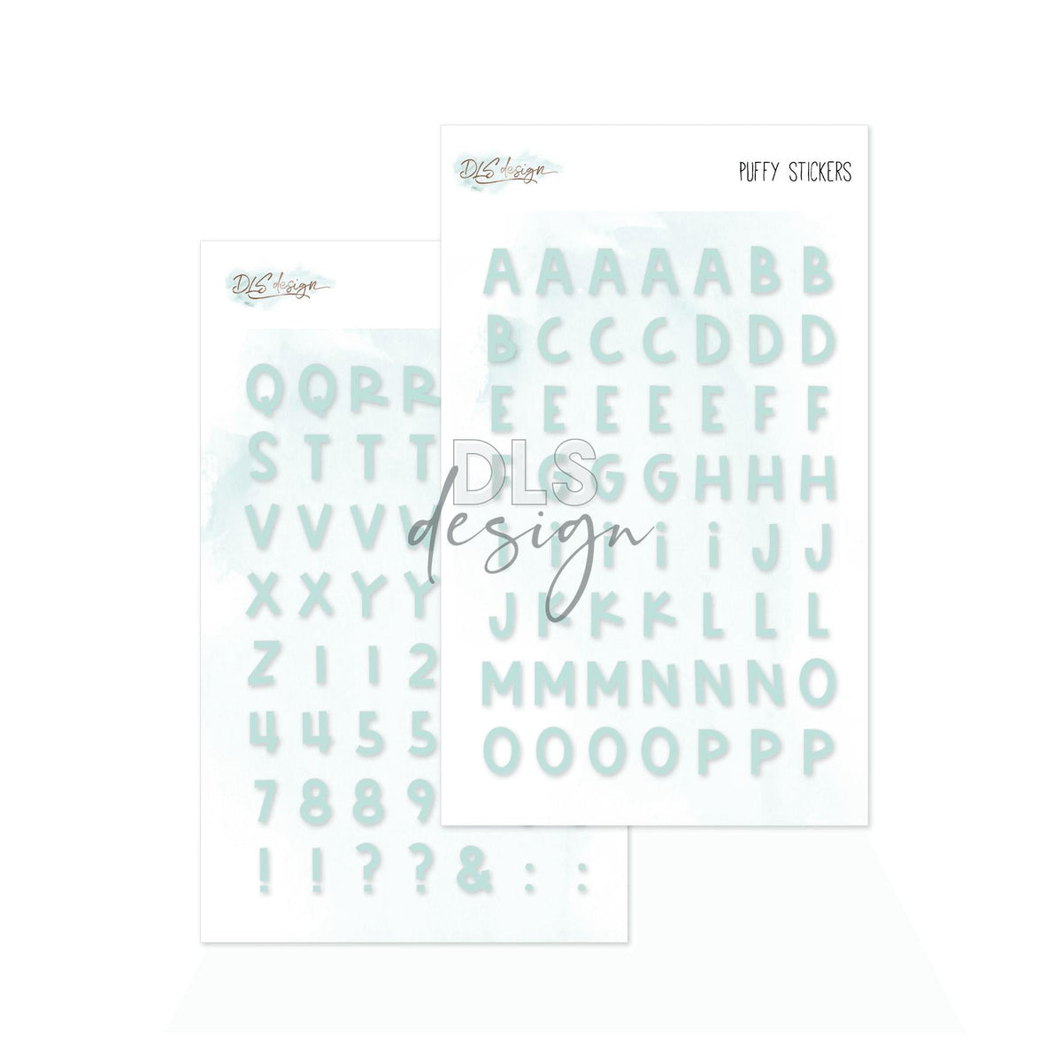 Puffy Stickers Alphabet Mason Mint – DLS Design Wholesale