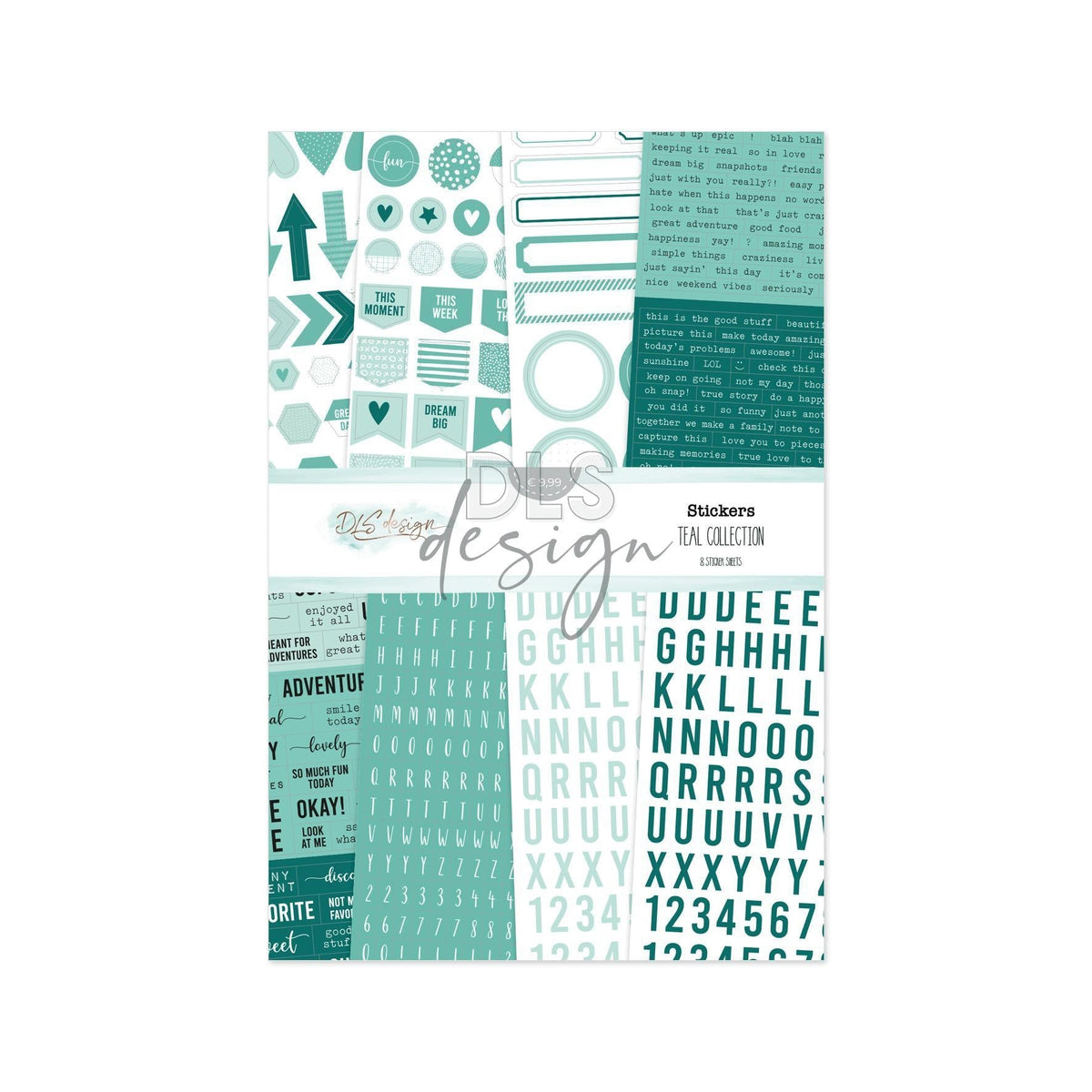 Sticker Set Essentials Teal – DLS Design Wholesale