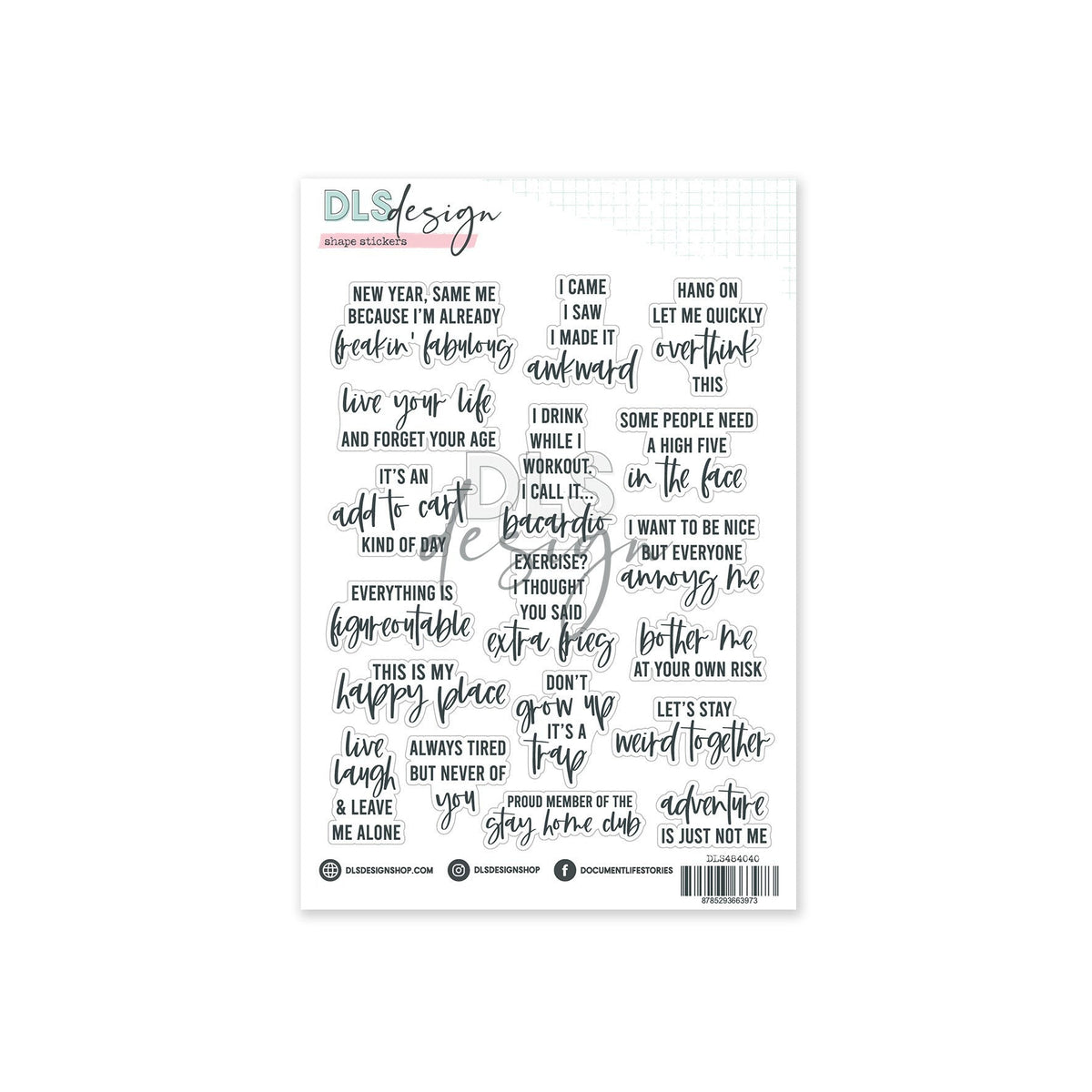 Contour Word Stickers Eight New Reflections – DLS Design Wholesale