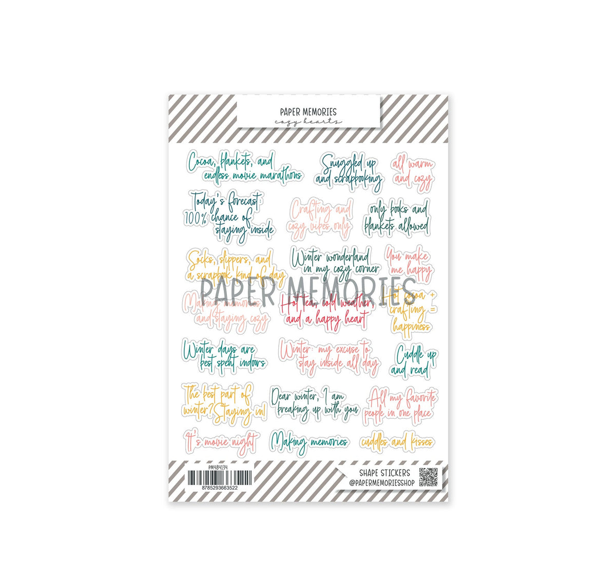 Contour Word Stickers Cozy Hearts – DLS Design Wholesale