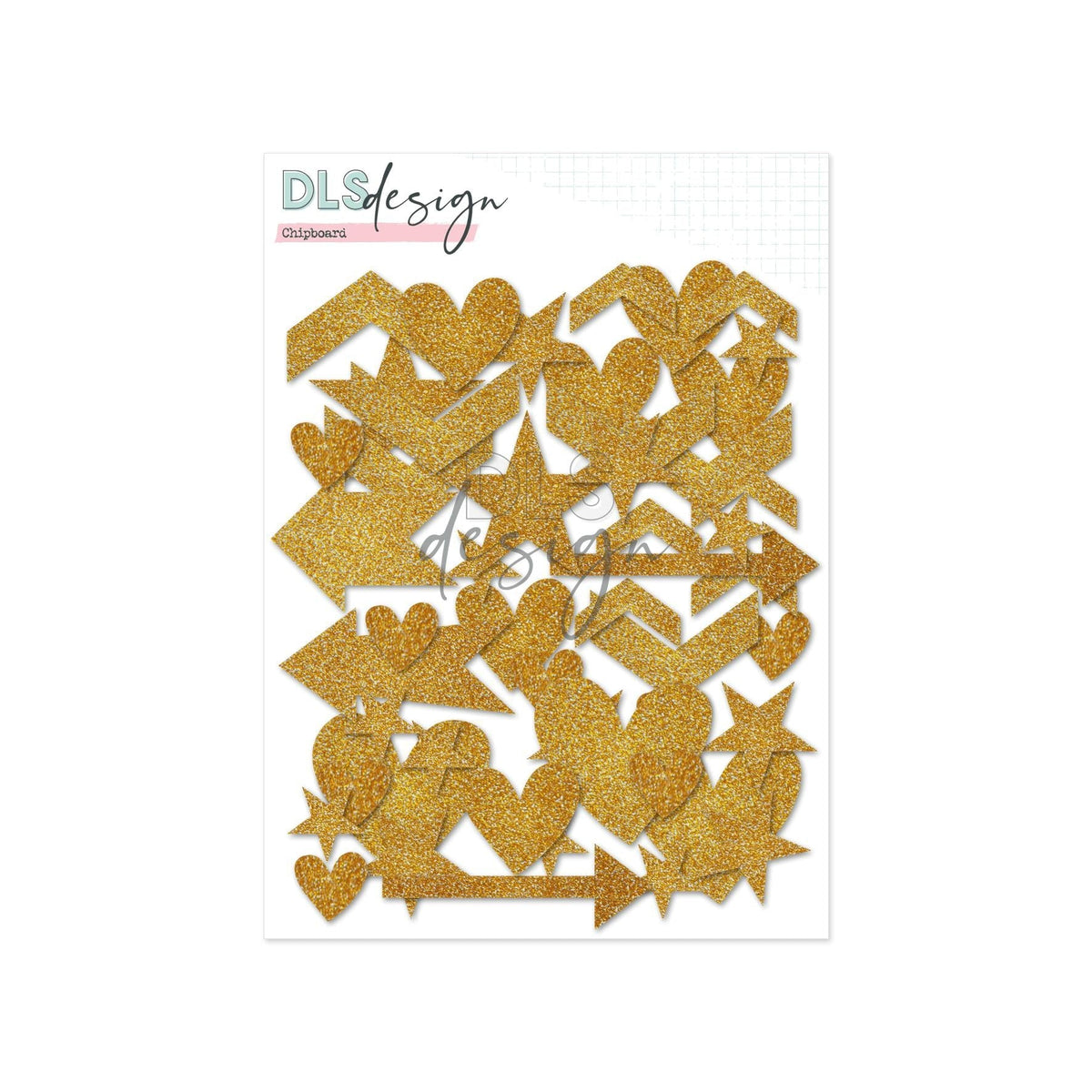 Gold Glitter chipboard shapes – DLS Design Wholesale