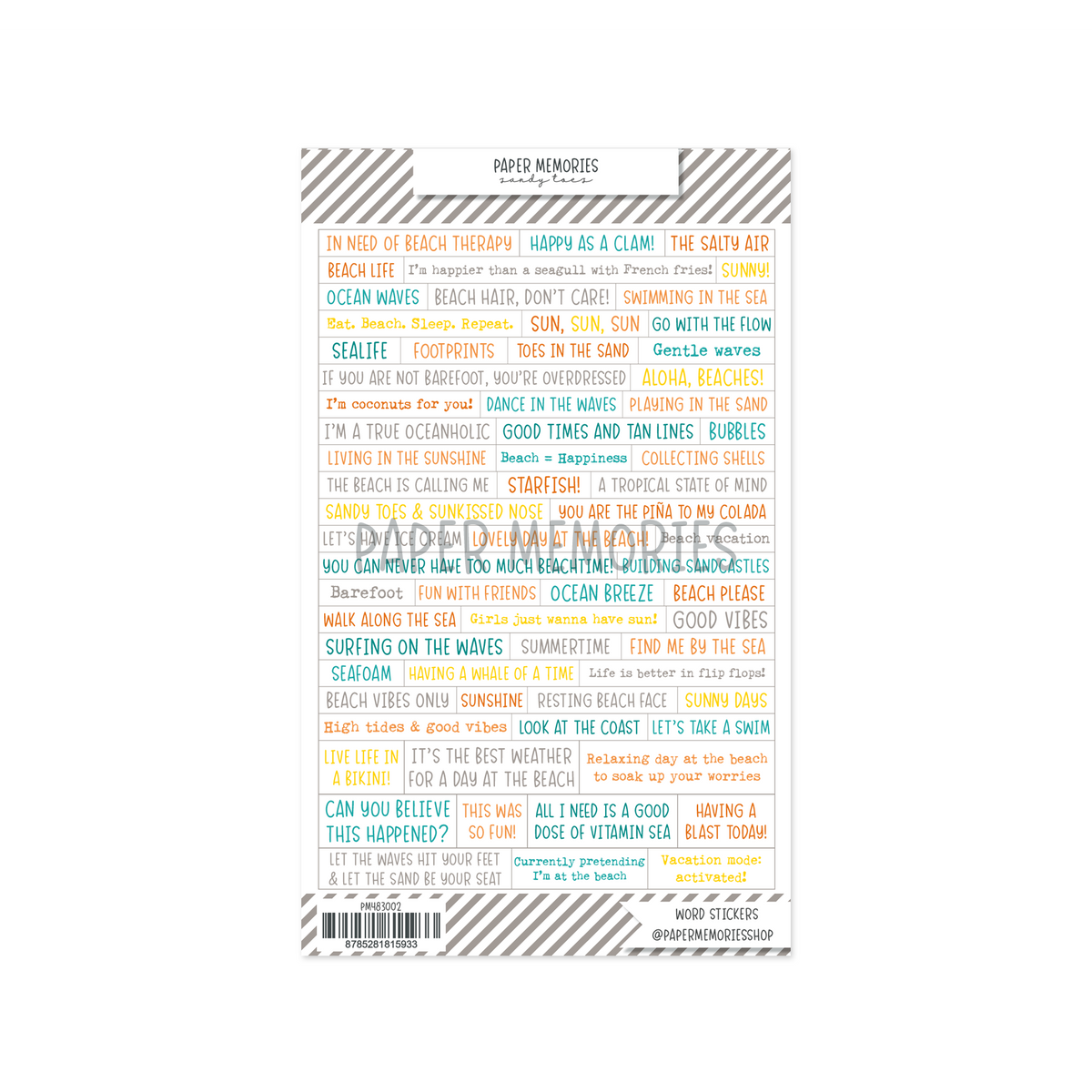 Vinyl Word Stickers Summer Memories - Sandy Toes ENG – DLS Design Wholesale